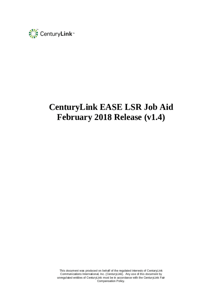 WholesaleCenturyLink Local Service Ordering Systems (LSR) Doc Template ...