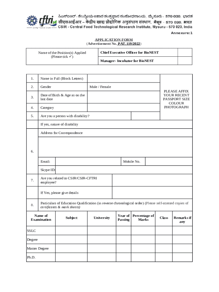 Application - CFTRI Doc Template | pdfFiller