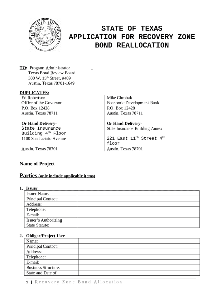 State s - Texas Bond Review Board Doc Template | pdfFiller