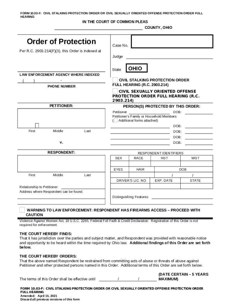 10.03-e: civil stalking protection order or civil sexually ... Doc ...