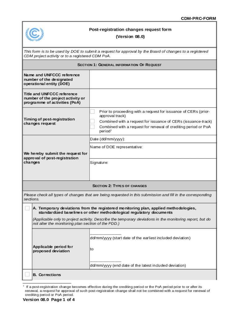 Post-registration changes request - CDM - UNFCCC - cdm unfccc Doc ...