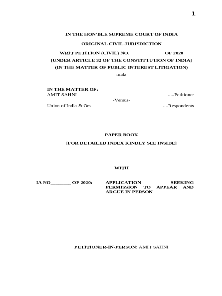 in the supreme court of india - Live Law Doc Template | pdfFiller