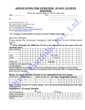 application for updation in kyc (client master) - Plus Wealth Doc ...
