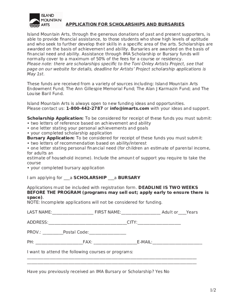 Scholarship and Bursary - Squarespace Doc Template | pdfFiller