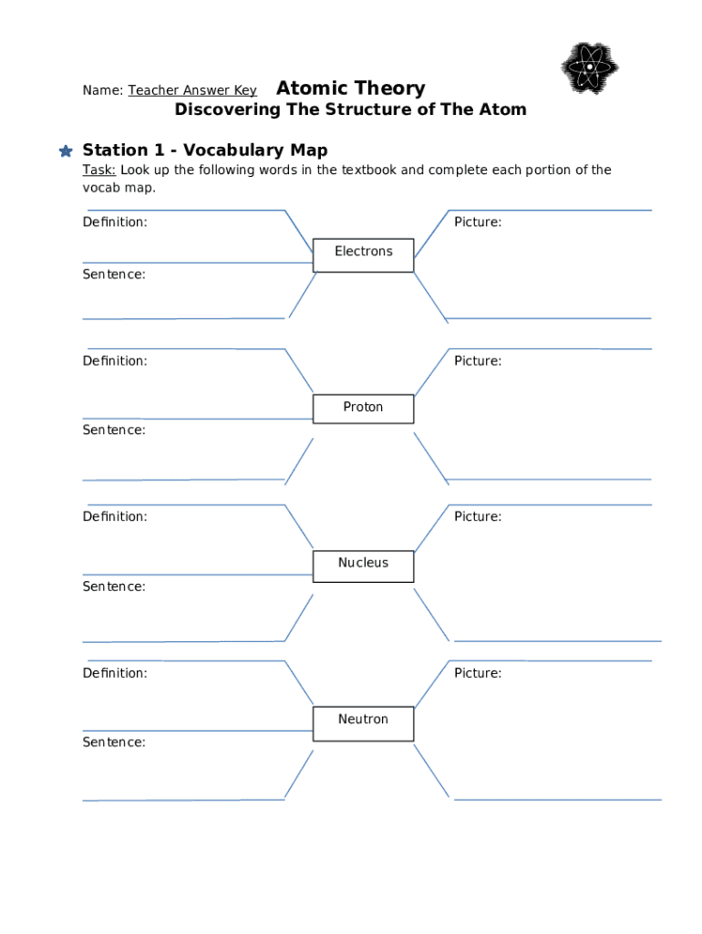 Atom Stations 19-20 Answer Sheet.docx - Vocabulary Map Task: Doc ...