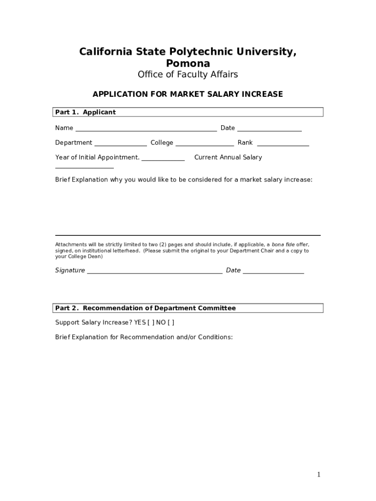 Market Salary Increase Request Procedure Doc Template | pdfFiller