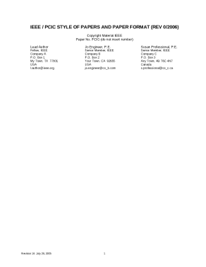 IEEE / PCIC STYLE OF PAPERS AND PAPER AT ... Doc Template | pdfFiller