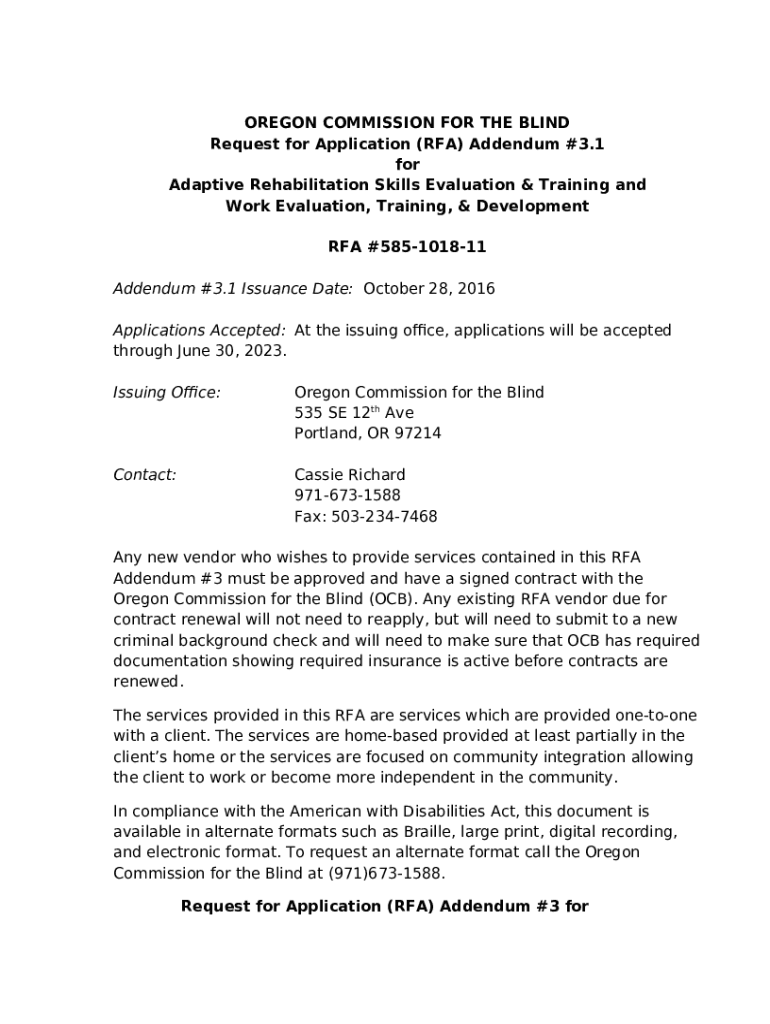 RFA Job Development Vendor Application - Oregon.gov Doc Template ...