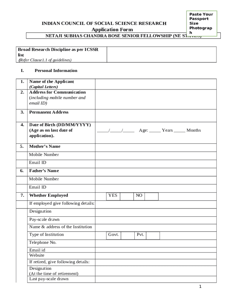 Application - ICSSR Doc Template | pdfFiller