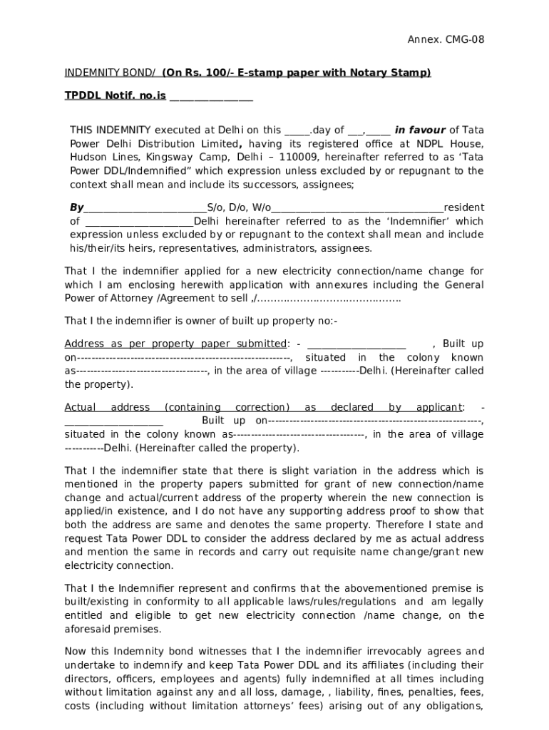 Affidavit cum Indemnity Bond Doc Template | pdfFiller
