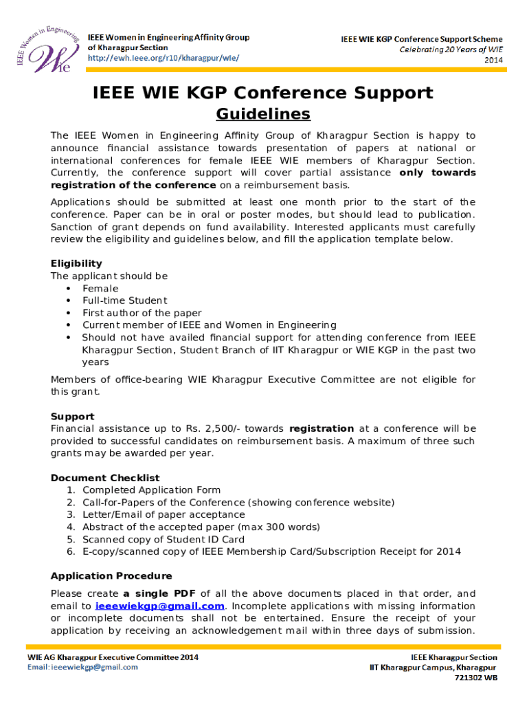 APPLICATION . WIE KGP Conference Support - ewh ieee Doc Template ...