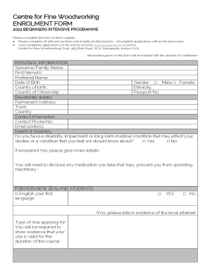 Fillable Online 2023 Beginners Intensive Application Form.docx Fax ...