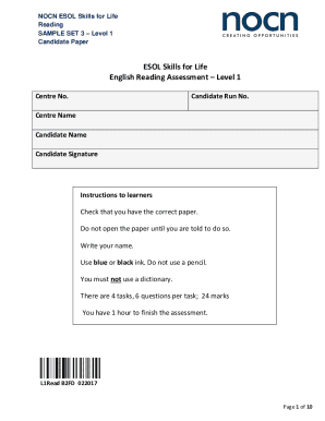 Fillable Online 1stdirectory co ESOL Skills for Life SAMPLE English ...