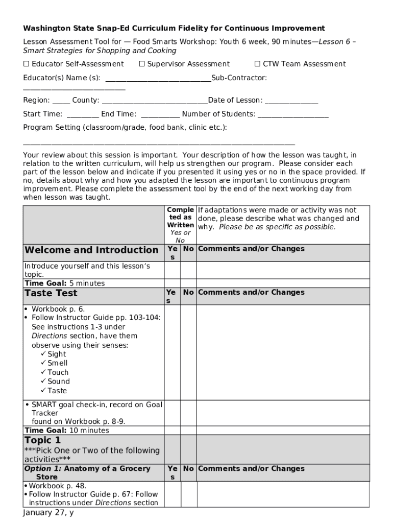 Food SmartsWashington State SNAP-Ed Providers Doc Template | pdfFiller