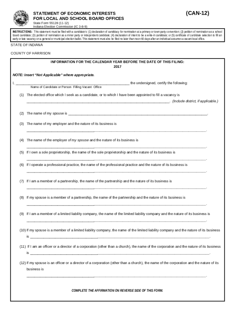 Completing the Statement of Economic Interests Doc Template | pdfFiller