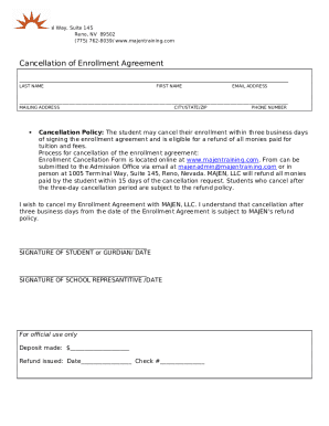 Sample Enrollment Agreement - Heinz College Doc Template | pdfFiller