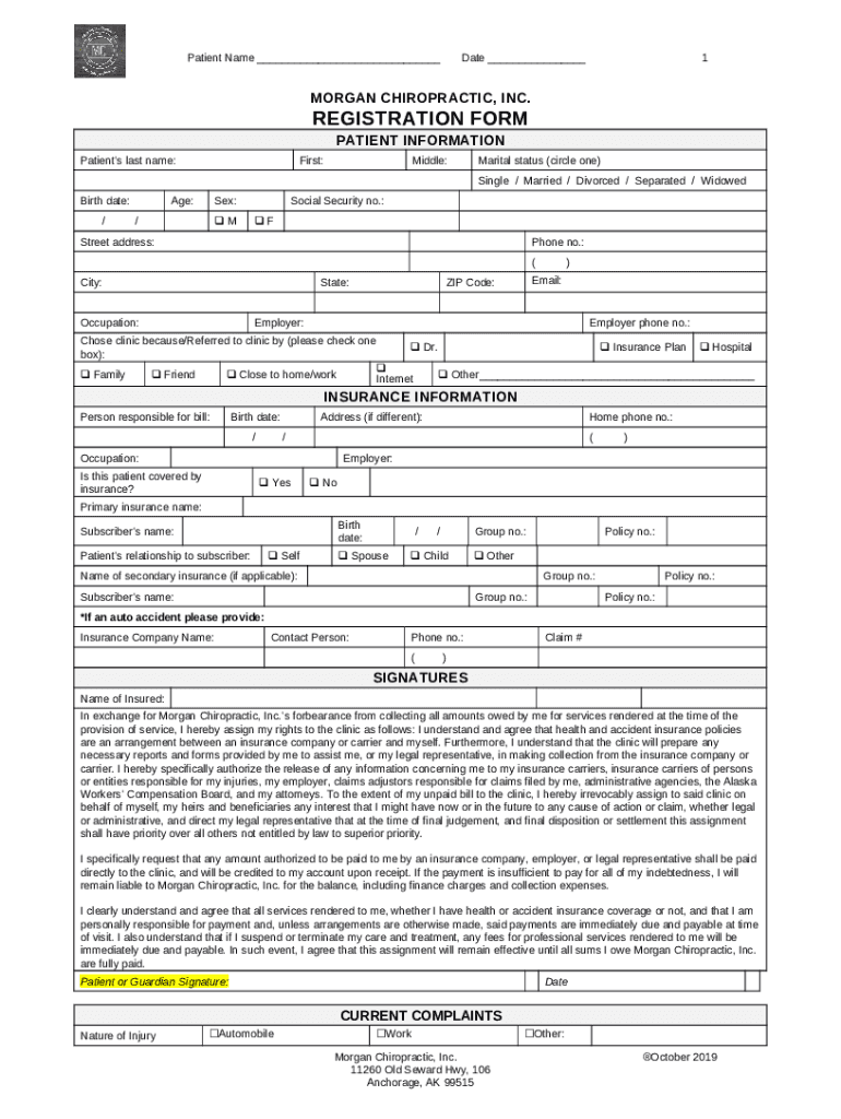 Cortland Eye Center PATIENT REGISTRATION Doc Template | pdfFiller