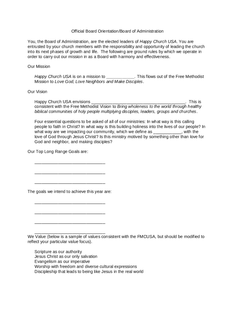 Sample BOA Orientation Packet - Amazon AWS Doc Template | pdfFiller