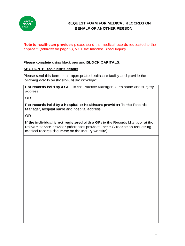 Request Medical Records and Images Doc Template | pdfFiller