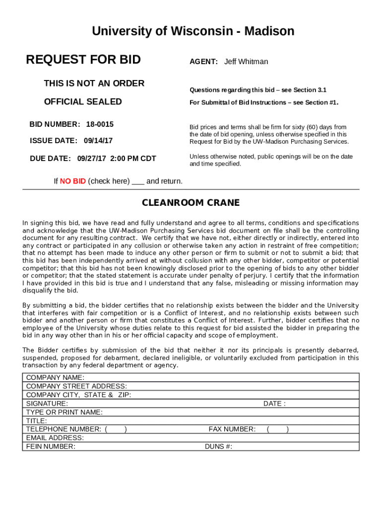 For Submittal of Bid Instructions - see Section #1 Doc Template | pdfFiller For Submittal of Bid Instructions - see Section #1 Doc Template | pdfFiller