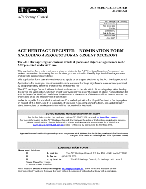 Nomination Template Doc Template | pdfFiller