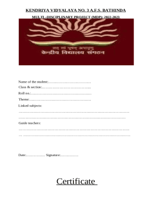 KVS Multi-Disciplinary Project / Ideas to make Multi ... - YouTube Doc Template | pdfFiller