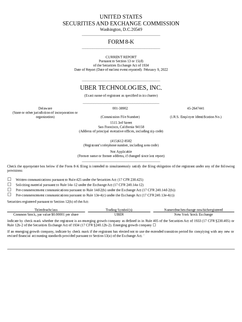 Uber Technologies, Inc ( - cloudfront.net Doc Template | pdfFiller