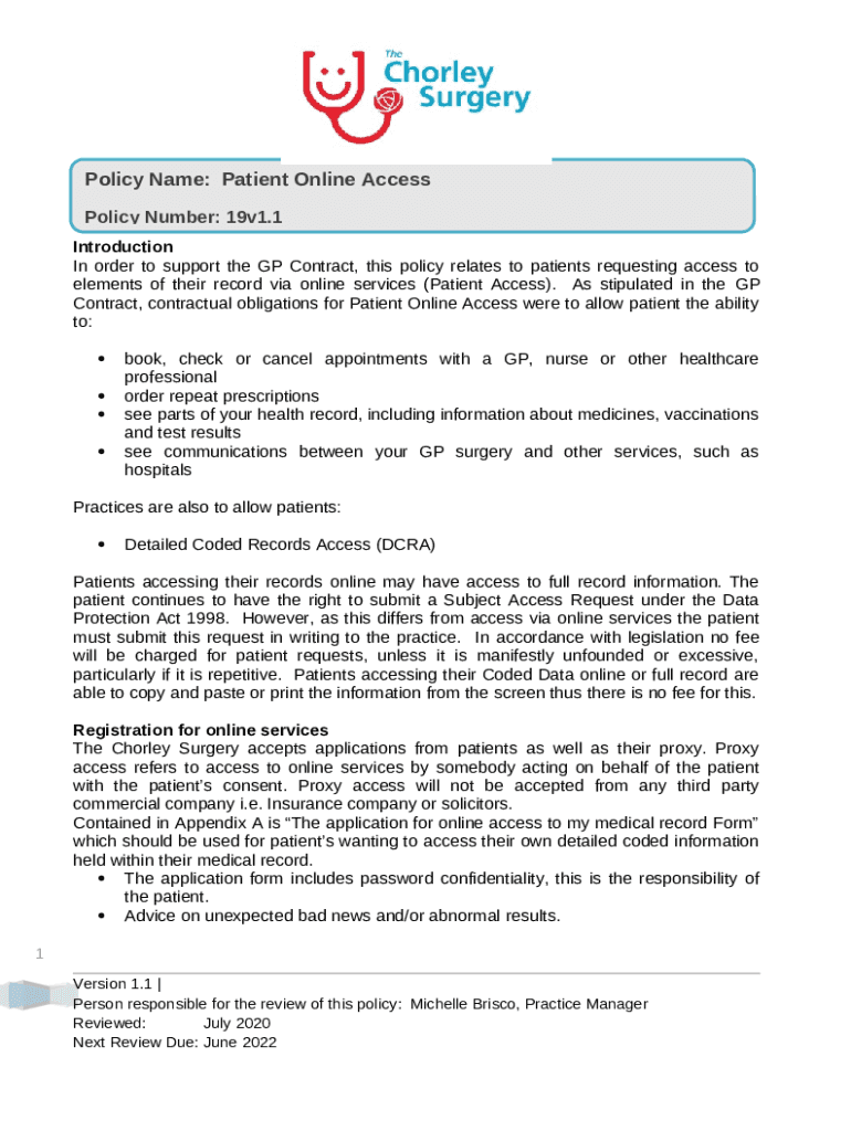 St Margaret's Medical Practice Procedure for Patient Online ... Doc ...