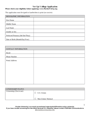 Vet Up! College Application - Purdue Veterinary Medicine - vet purdue ...