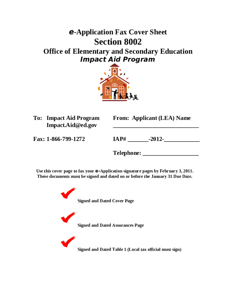 Section 8002 Fax Cover Sheet (PDF) - Department of Education - www2 ed Doc Template | pdfFiller