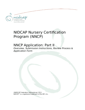 NIDCAP Nursery Program Application and Review Process Doc Template ...