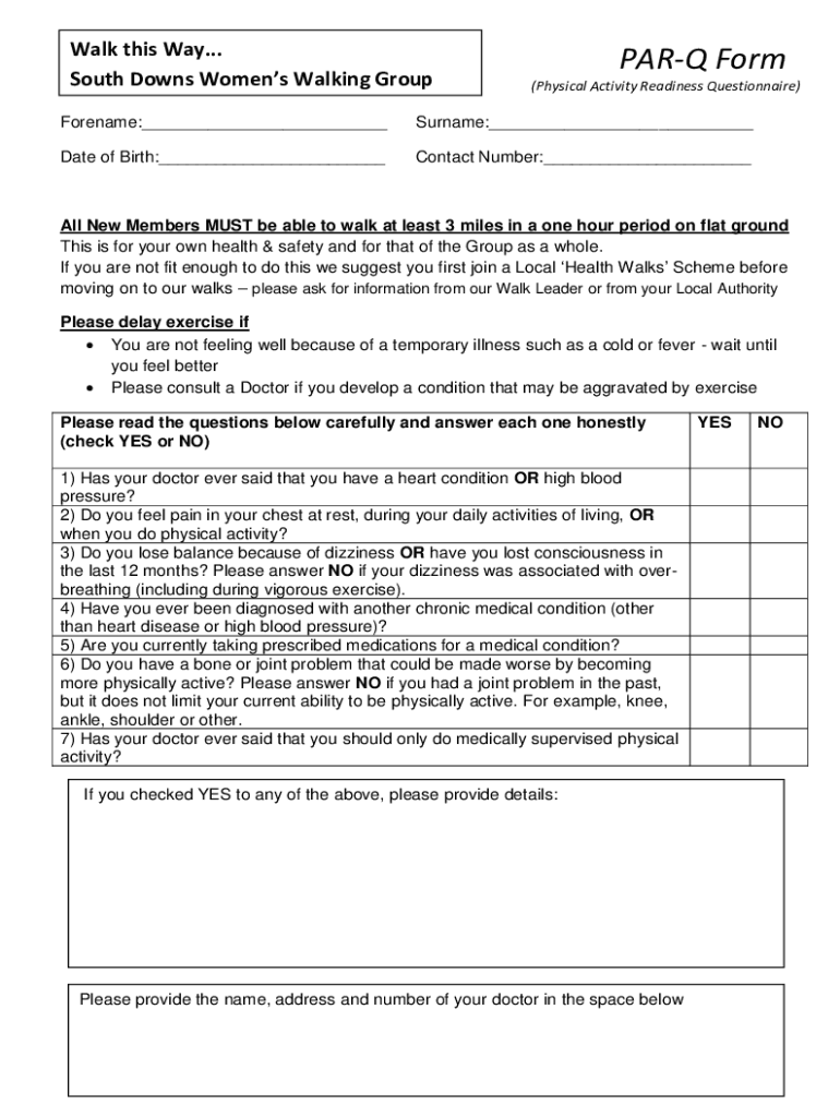 Fillable Online Walk this Way.. South Downs Women's Walking Group Fax Email Print - pdfFiller