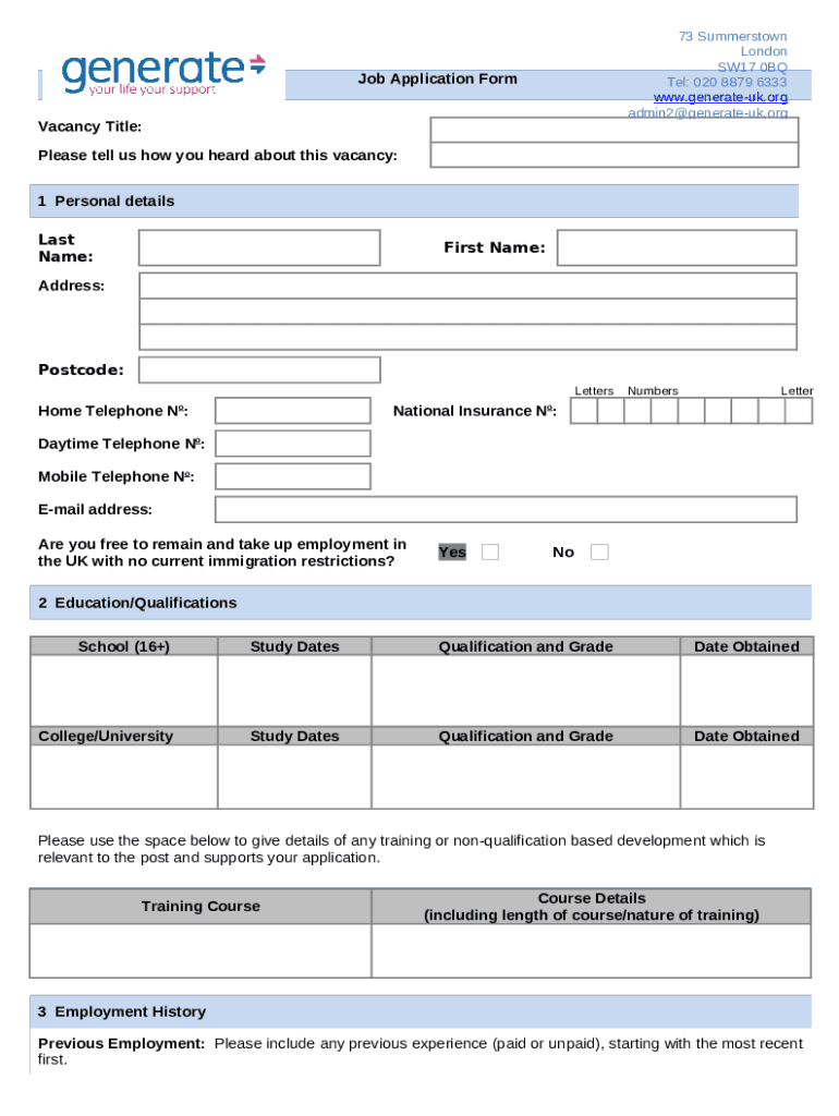 Job Application . Job Title: HCA/Support Worker Please tell ... Doc ...