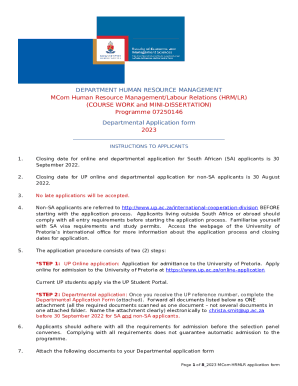 Departmental application Doc Template | pdfFiller