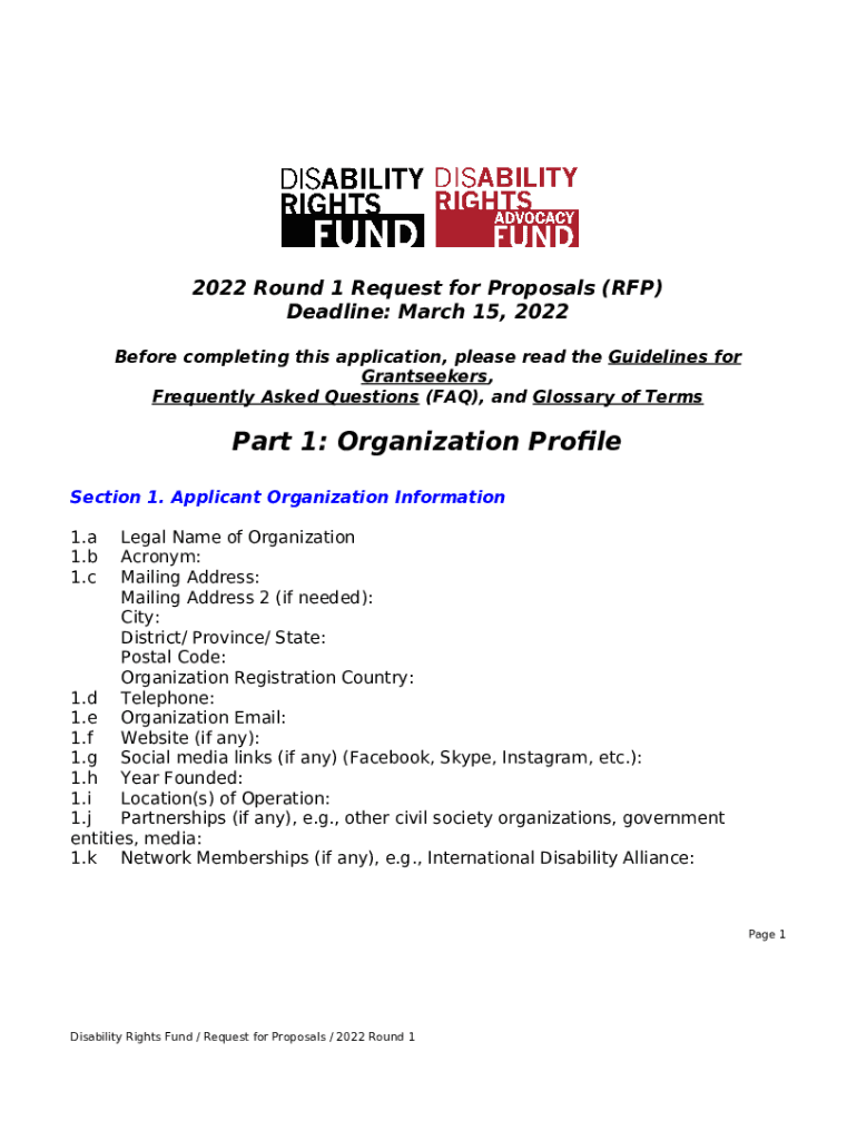 Application - Disability Rights Fund Doc Template | pdfFiller