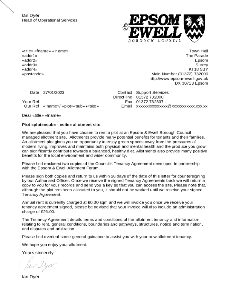 Application for concessionary parking - Section 1 - Epsom ... Doc Template | pdfFiller