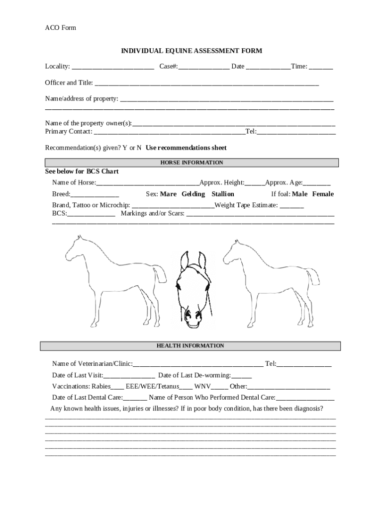 Equine Welfare Certificate Doc Template | pdfFiller