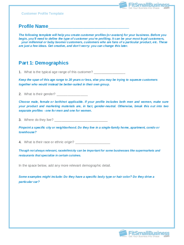 Customer-Profile-Template.docx - Fit Small Business Doc Template ...