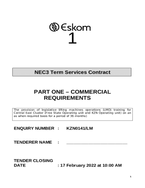 NEC3 Term Services Contract Doc Template | pdfFiller