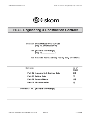 NEC3: Engineering and Construction Contract Doc Template | pdfFiller