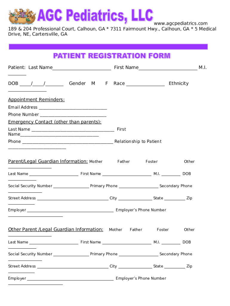 AGC Pediatrics Therapy Parent Agreement Doc Template | pdfFiller