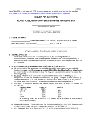 Appendix E: Sample Request for Quote and Quote - dirtandgravel psu Doc Template | pdfFiller