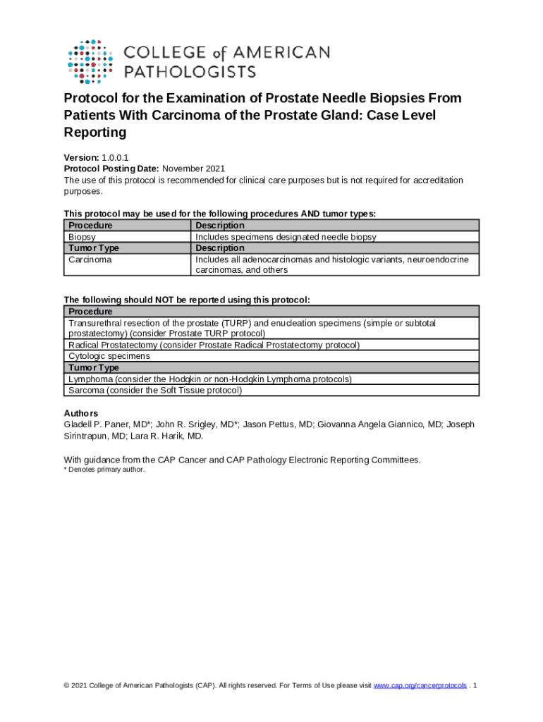 Perance of Needle Biopsy of the Prostate for Men with ... Doc Template ...