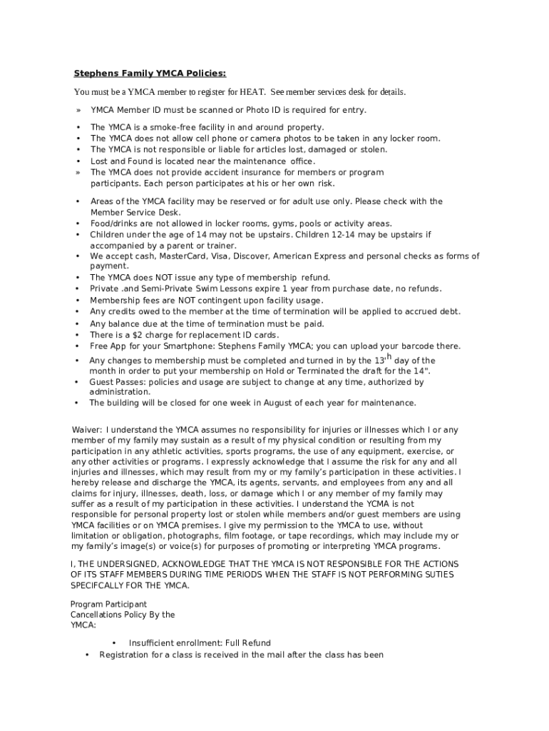 Membership Policies - Urbana - Champaign Family YMCA Doc Template ...