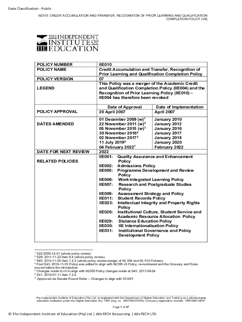 Fillable Online Recognition of prior learning policyUniversity of ...