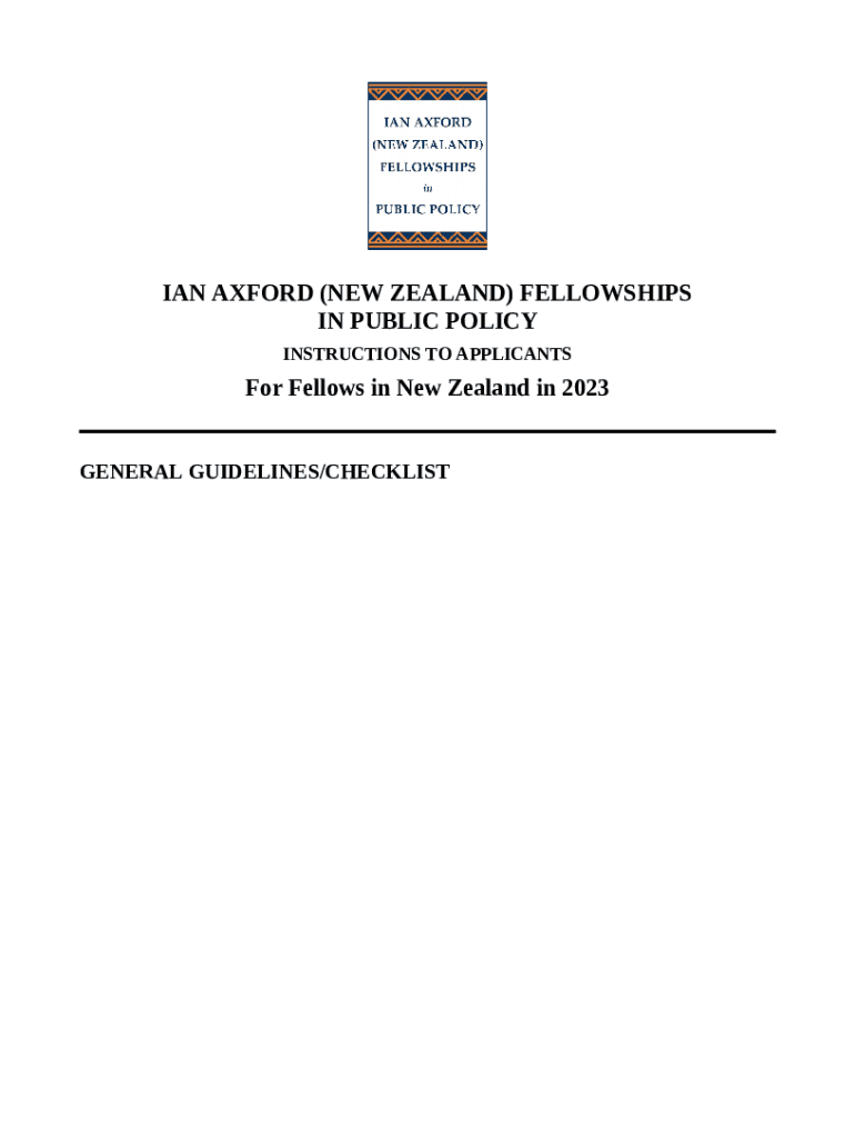 Application - Ian Axford Fellowships in Public Policy Doc Template | pdfFiller