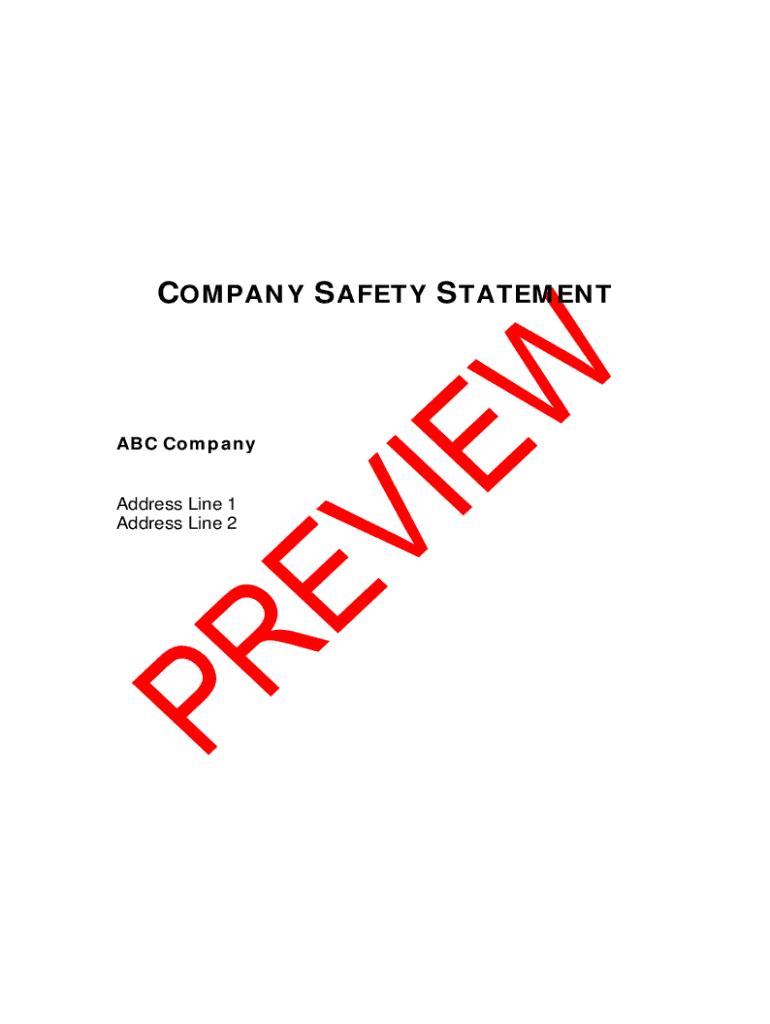 Fillable Online Health and Safety Statement of Intent, Organisation ...