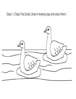 Fillable Online 1,(Topic-Two Ducks, Draw in drawing copy and colour ...