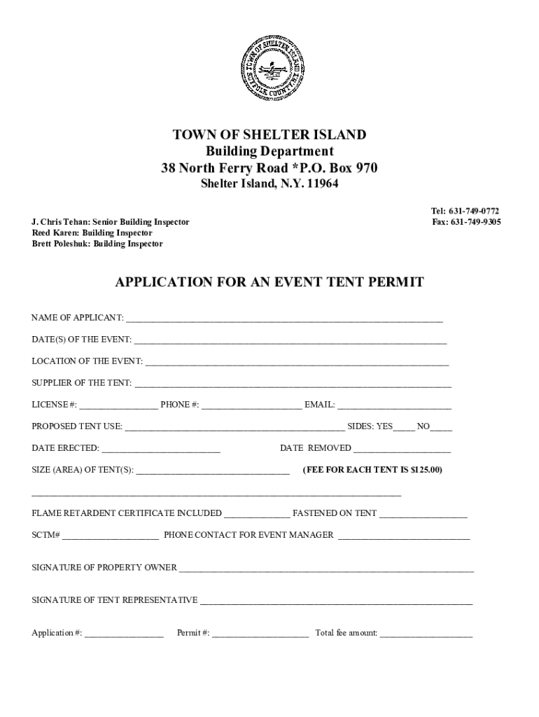 Fillable Online application for an event tent permit - Squarespace Fax ...