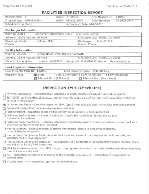 Fillable Online facilities inspection report - ciwqs Fax Email Print ...